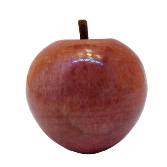 Accents | Vintage Marble Stone Red Apple Fruit Paperweight Decor Wwood ...